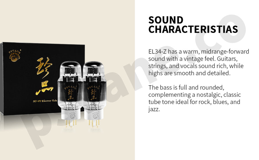 PSVANE Treasure EL34-Z Vacuum Tube Amplifier Tubes Matched Pair (2 PACK)